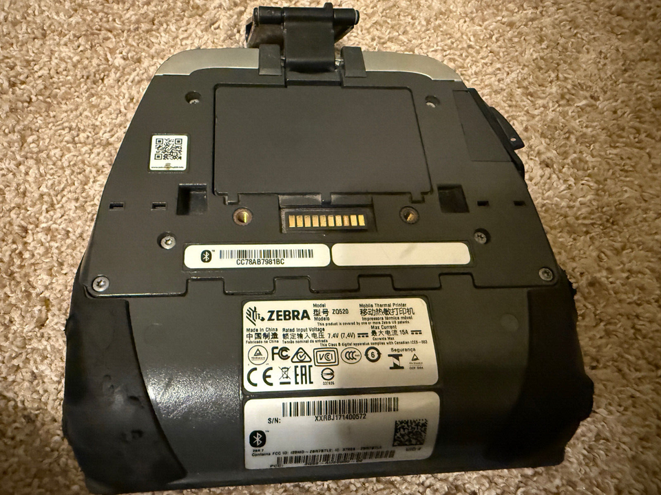Zebra ZQ520 Mobile POS Receipt Printer UNTESTED | eBay