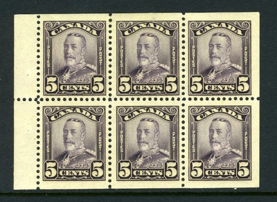 CANADA Scott 153a - LH - 5¢ Violet Scroll Issue Booklet Pane of 6 (.003 ...