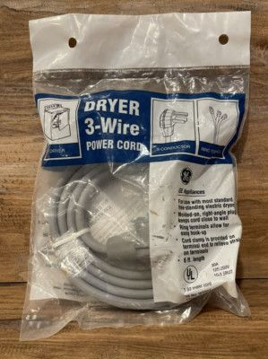 GE 3 Wire Universal Electric Dryer Power Cord 3 Prong WX09X10004 30 Amp ...