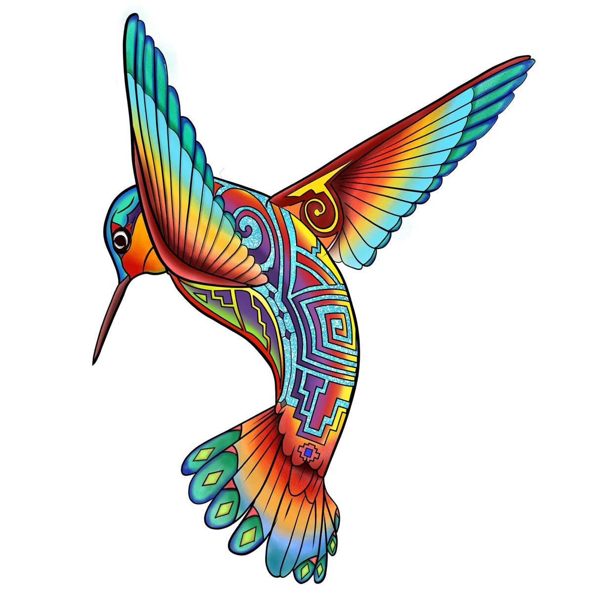Hummingbird Tattoo Tribal