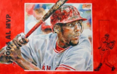 Vladimir Guerrero Los Angeles Angels 11 X 17 Print by Michael Mellett ...