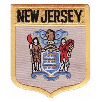 NEW JERSEY STATE SHIELD FLAG EMBROIDERED PATCH - IRON-ON - NEW 3.5 ...