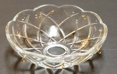 NEW 5" PRESSED GLASS BOBECHE WITH 8 BRASS PINS CHANDELIER PART 21926JB ...