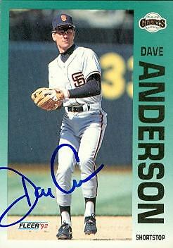 Dave Anderson autographed Baseball Card (San Francisco Giants) 1992 ...