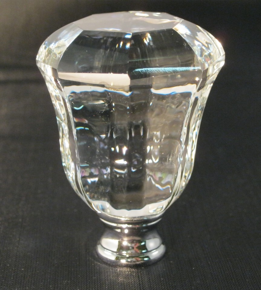 LAMP FINIAL-CLEAR OPTIC CRYSTAL LAMP FINIALS-CHROME/SATIN BRASS BASES ...