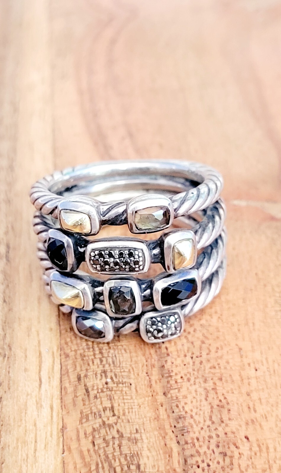 David Yurman Confetti Ring with Diamonds, Black Onyx, 14ktGold and ...