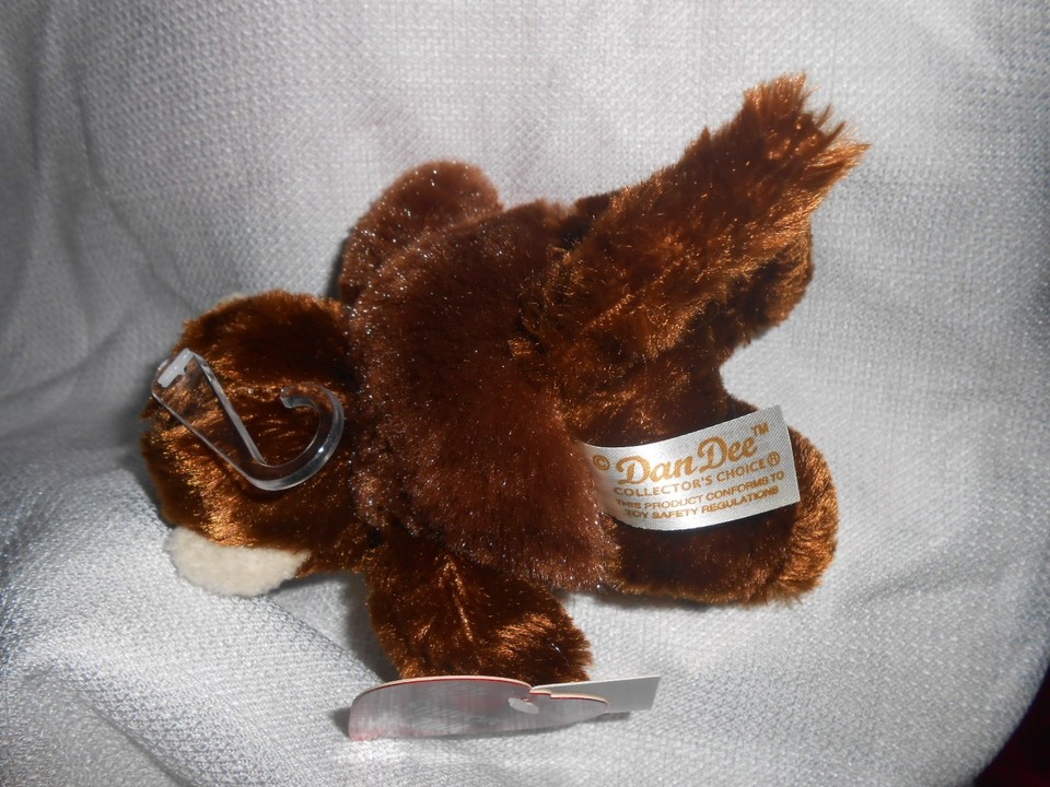 dandee dan dee plush brown tan monkey kiss me heart no sound 6" | eBay