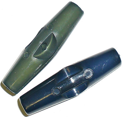 TOP QUALITY PLASTIC TOGGLE BUTTONS 38MM X 10MM, 1 HOLE, CHOOSE COLOUR ...