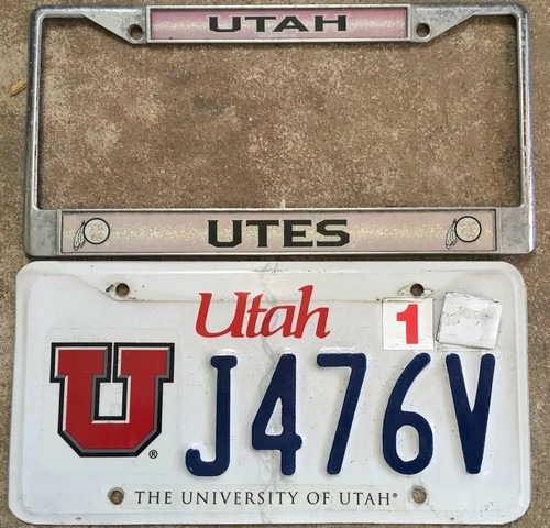 UTAH, UNIVERSTY OF UTAH UTES LICENSE PLATE + Frame | eBay