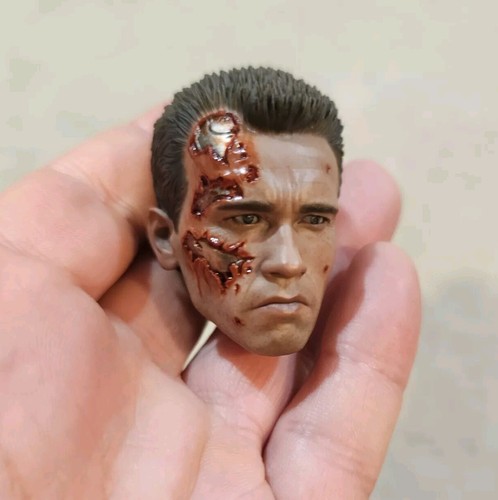 1/6 Hot Toys DX13 Terminator T-800 Battle Damaged Head Sculpt Pers Eyes ...