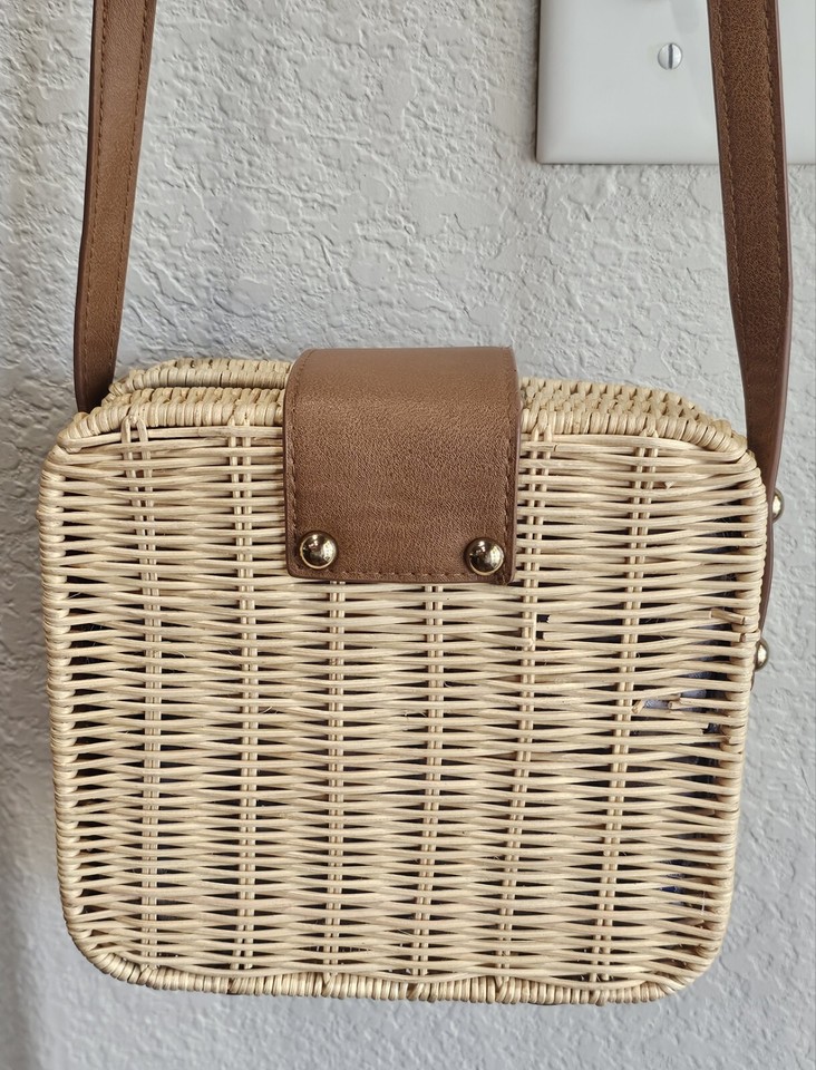 Mud Pie Womens Wicker Purse Crossbody (Small 7x3x7) | eBay