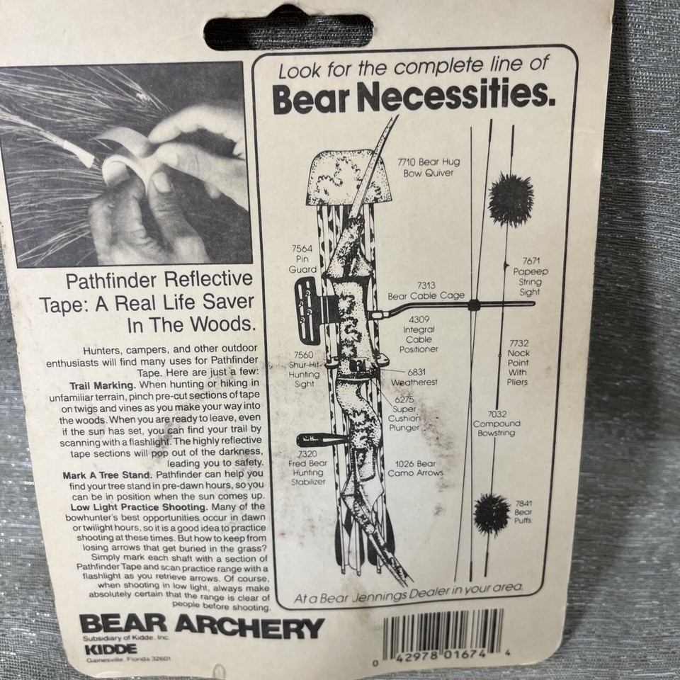 Fred Bear Archery Pathfinder Reflective Tape Traditional Vintage. | eBay