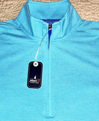 NEW JOHNNIE-O, MENS SMALL, VAUGHN STRIPED 1/4-ZIP PULLOVER🩵SWEATER-MSRP ...
