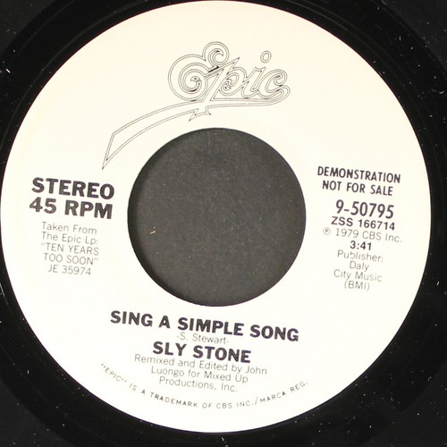 Sly Stone : Singer A Simple Song / Dance To The Music' Epic ' - Épopée ...
