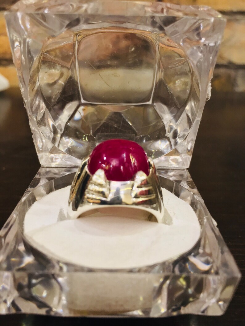 Natural Ruby Ring for Men's Original Yaqoot Stone Ring Real Ruby ...