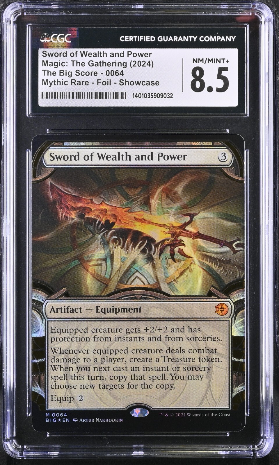 2024 MTG Sword of Wealth and Power #64 The Big Score Raised Foil CGC 8. ...