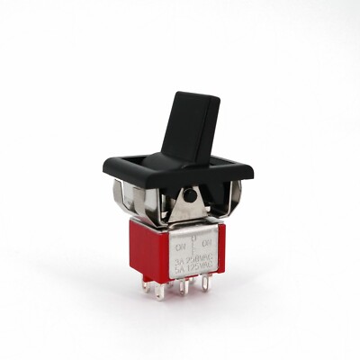 5Pcs SH R8018-P14 ON-OFF-ON 3 Position 6Pin Snap-in Mini Paddle Toggle ...