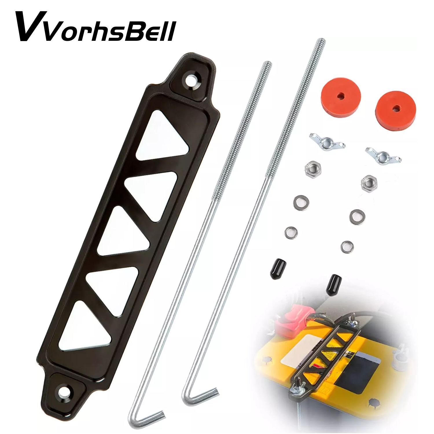 Aluminum Battery Fixed Bracket Retaining Clamp Tie Down Holder 10'' J ...