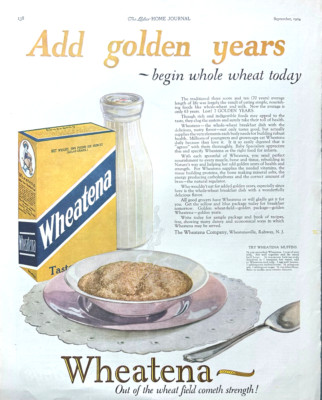 Wheatena Co Ad 1924 Wheatenaville Rahway NJ | eBay