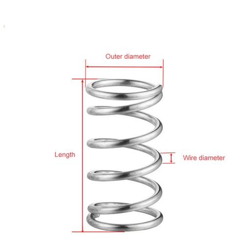 A2 304 Stainless Steel Compression Spring - Wire Dia.1mm & OD 6/7/8/9 ...