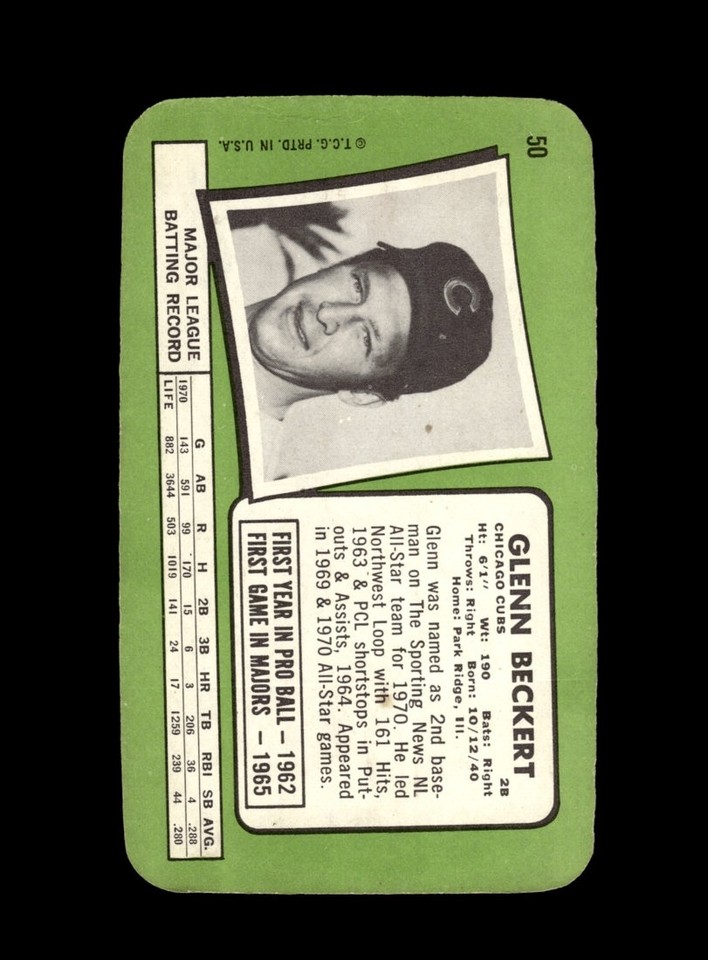 1971 Topps Super Set-Break # 50 Glenn Beckert EX-EXMINT *GMCARDS* | eBay