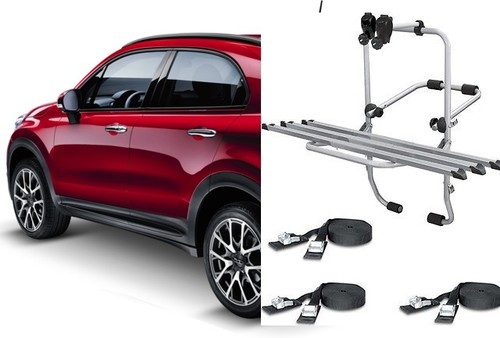 PORTABICI POSTERIORE 3 BINARI PER FIAT 500X ANNO 2017 BICI UOMO DONNA ...