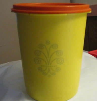 Vintage TUPPERWARE Harvest Gold Canister. #811-7 & Lid | eBay