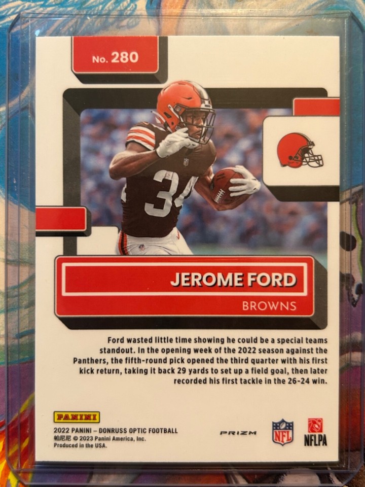2022 Donruss Optic - Jerome Ford - Red Stars Prizm - Rated Rookie RC ...