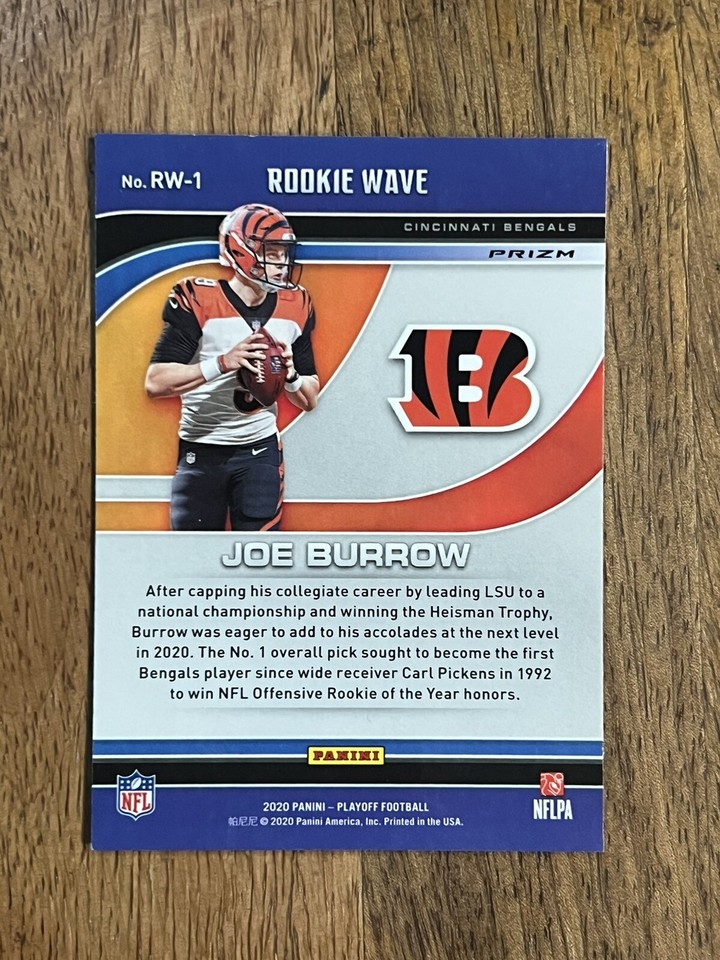 Joe Burrow RARE MINT RED REFRACTOR 2020 PANINI PLAYOFF ROOKIE WAVE ...