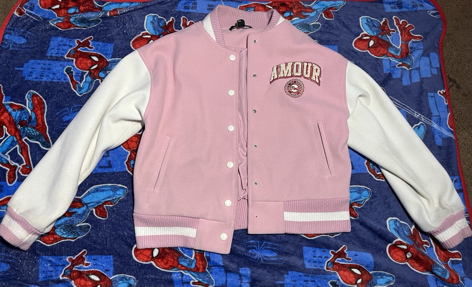 pink varsity jacket - Gem