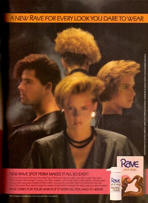 1985 Rave Perm Foam Hair Sexy Blonde Vintage Print Ad 80s | eBay