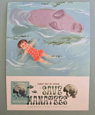 Manatees / Manatee / First Day Cover / Postmark / 2024 FDC Postcrossing ...