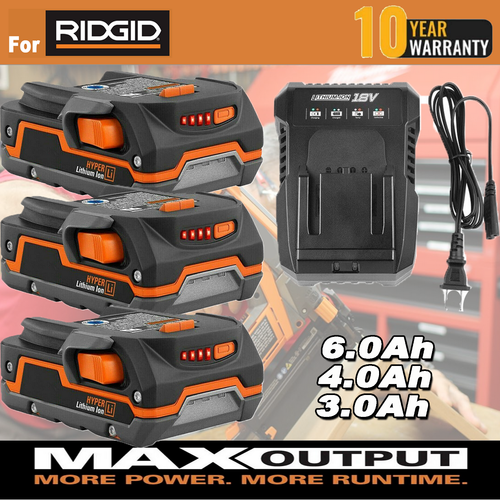 For Ridgid R840085 6.0Ah/3Ah Lithium Battery Rigid 18Volt R840087 Power ...