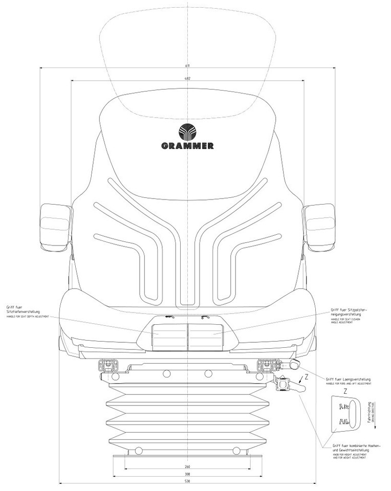 Grammer Maximo Comfort Plus MSG95A/731 tractor seat air suspension ...
