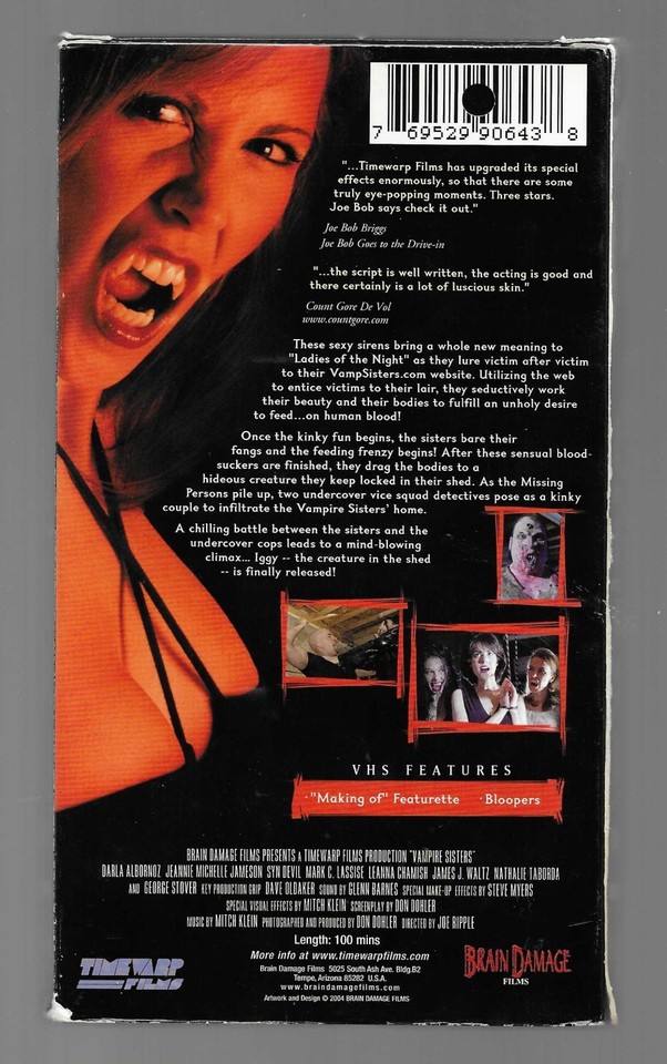 Vampire Sisters (VHS 2004) Brain Damage. Joe Ripple. Screener. Rare SOV ...