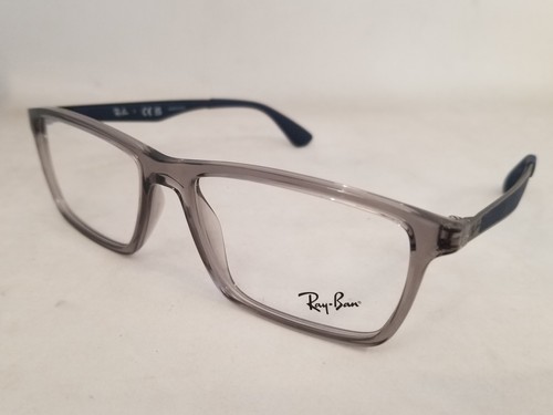 NEW Ray-Ban RX 7056 Eyeglasses Frame 5814 Transparent Grey 55mm MEN | eBay