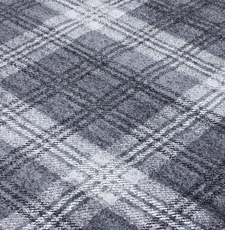 Grey Tartan Carpet Rug Contemporary Wilton Deep Soft Pile Any Room ...