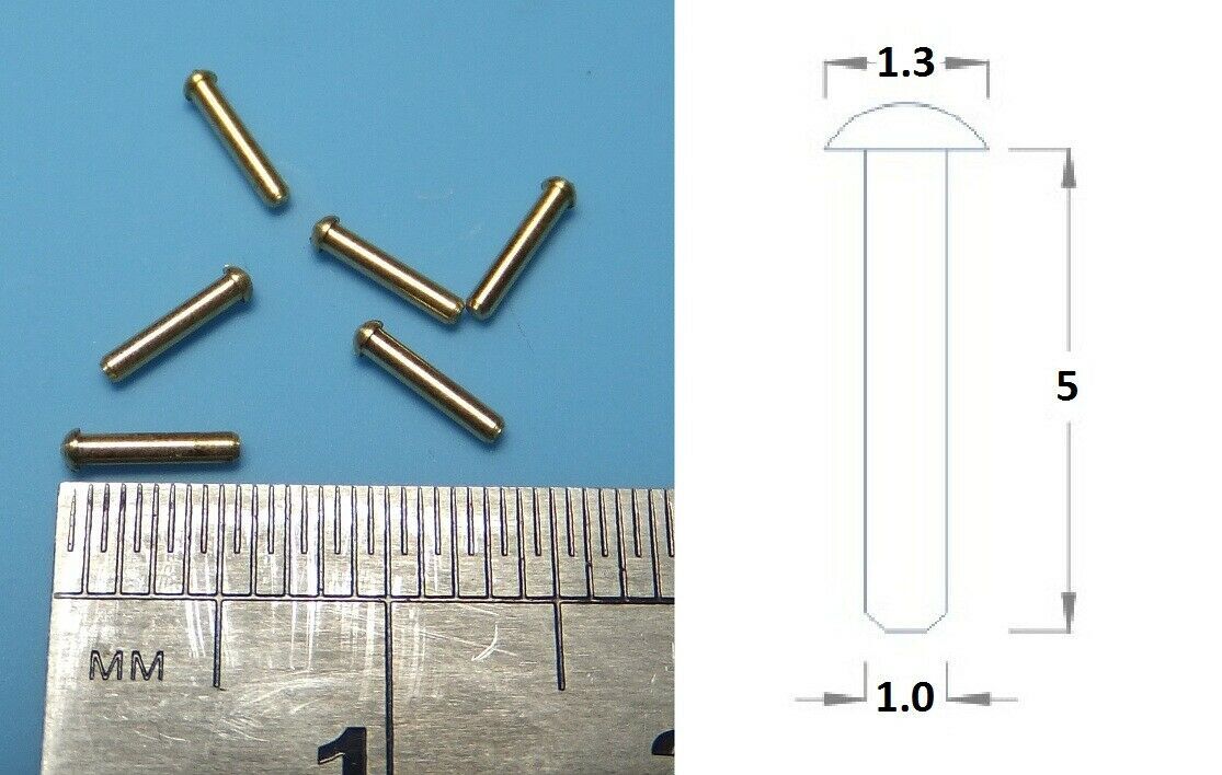 0.3mm 0.5mm, 0.8mm 1.0mm Miniature Brass Rivets x50 Model Upgrade | eBay