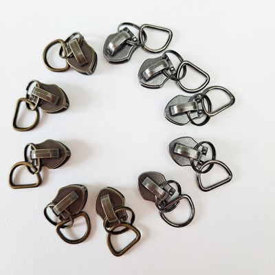 Sliders Genuine YKK #5 Zip Metal Slider Split Ring/D-Ring Puller ...