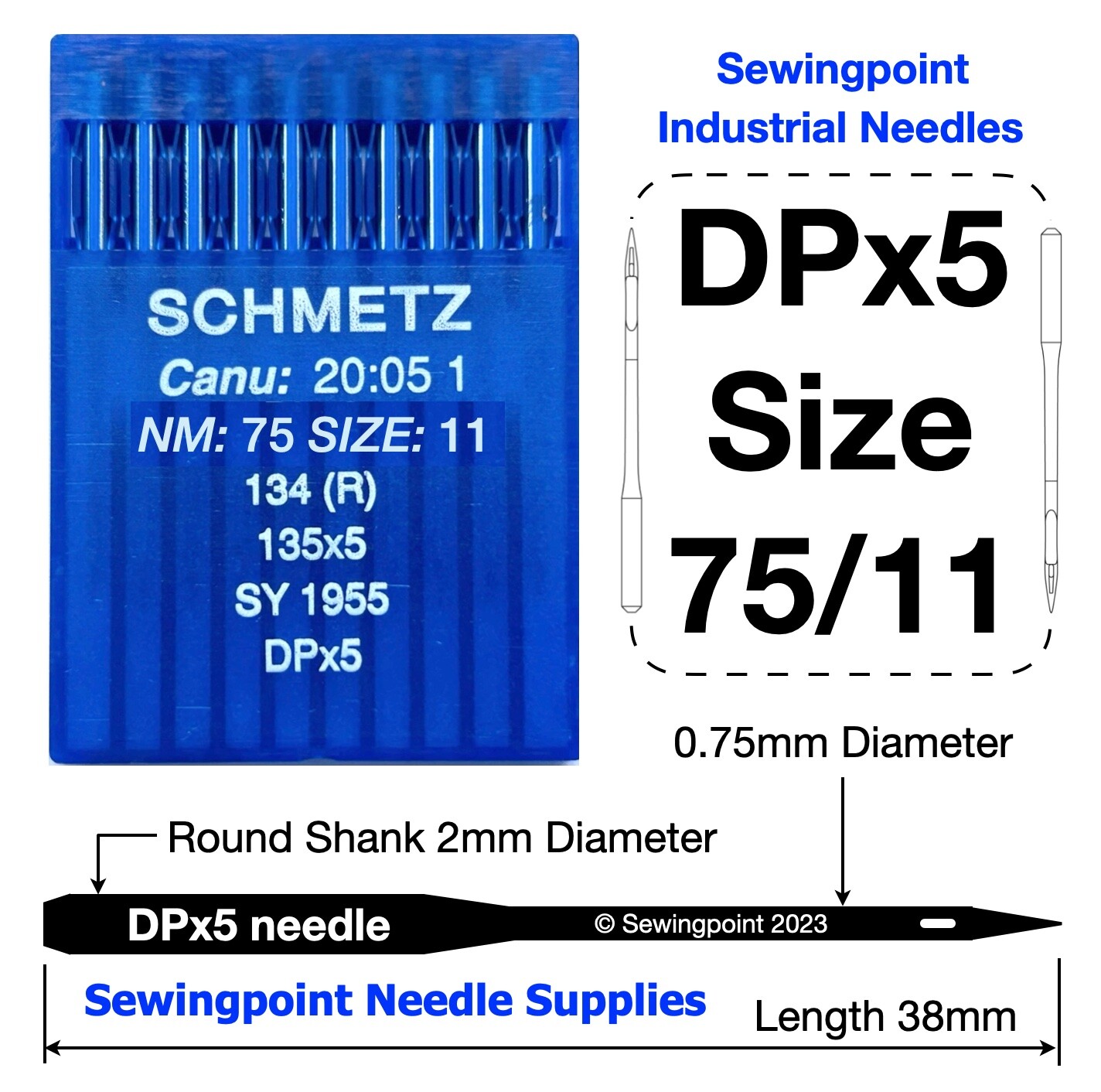 Schmetz Industrial Sewing Machine Needles DPx5 135x5 SY1955 All Sizes ...