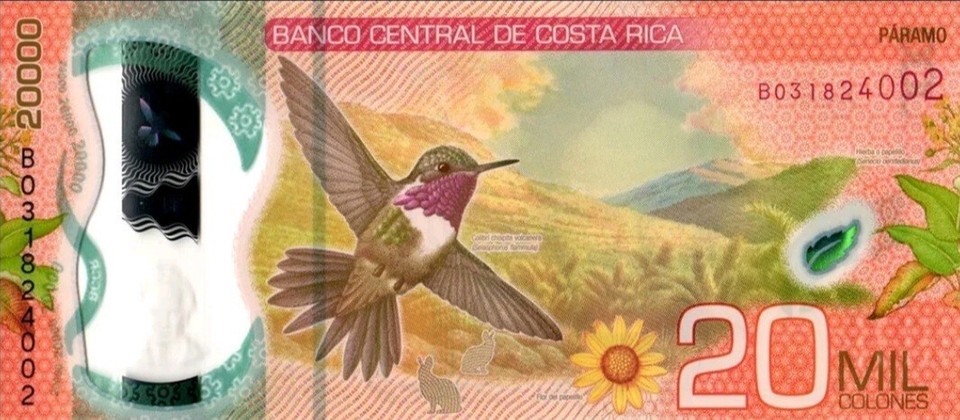 Costa Rica 20000 Colones 2018 Circulated Banknote. Two Thousand Colón ...
