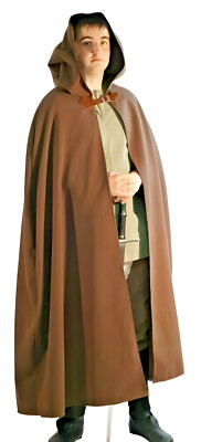 Medieval SCA-Larp-Cosplay-Hobbit-Jedi- WASHABLE MELTON LONG HOODED ...