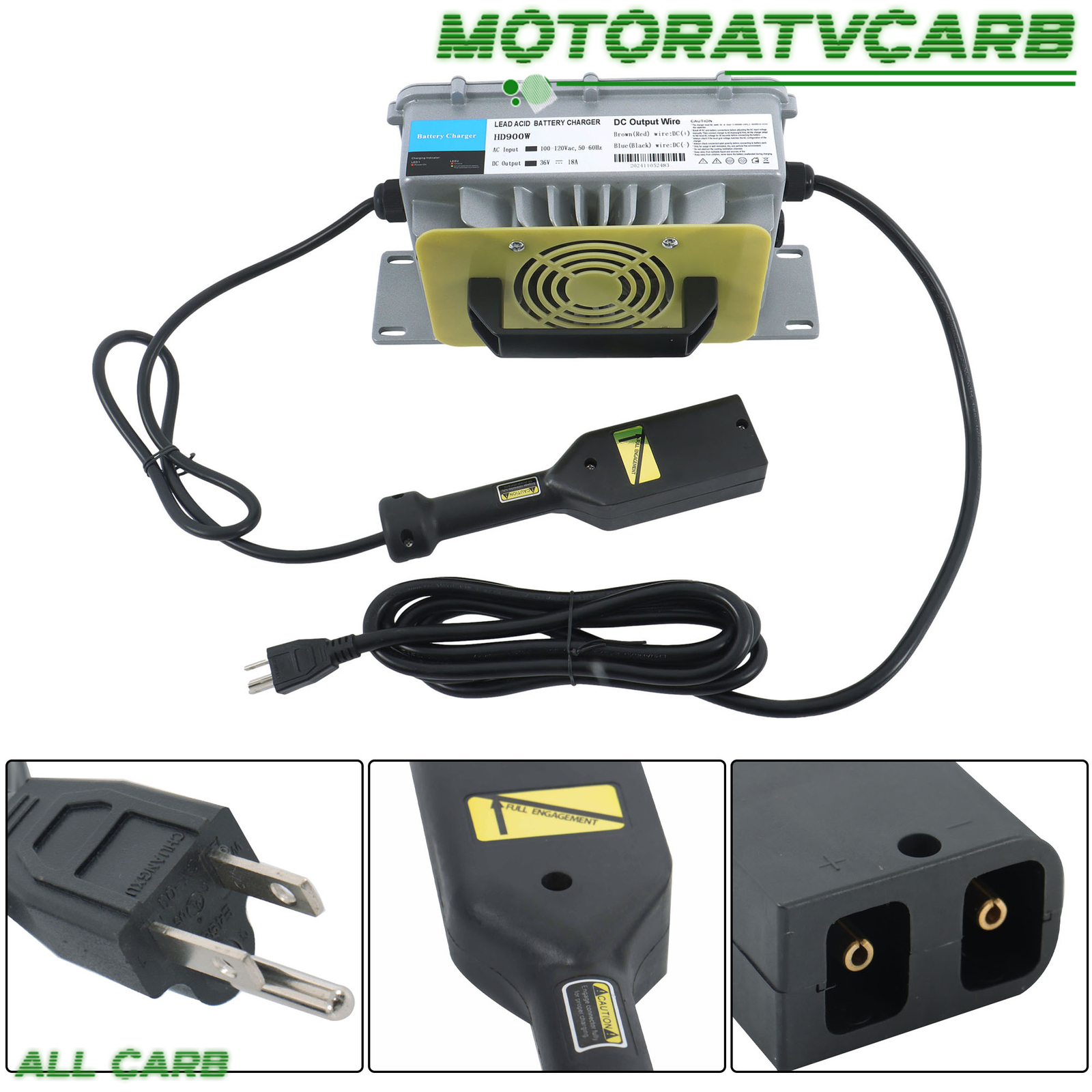 ALL-CARB For EZGO TXT 18 AMP 36 Volt Golf Carts Battery Charger "D ...