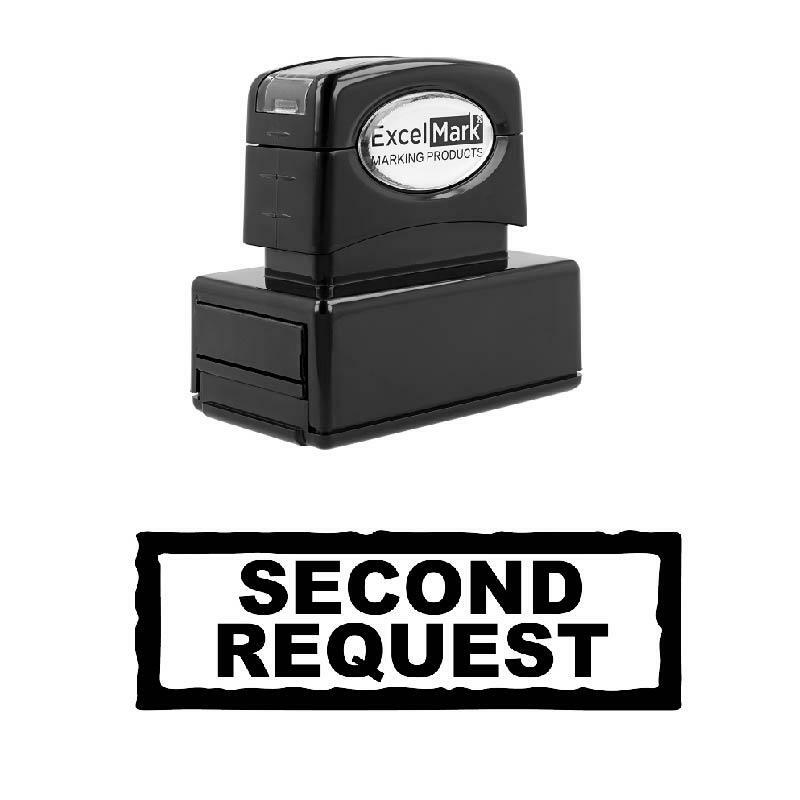 Box SECOND REQUEST Stamp - Pre-Inked / Black | eBay