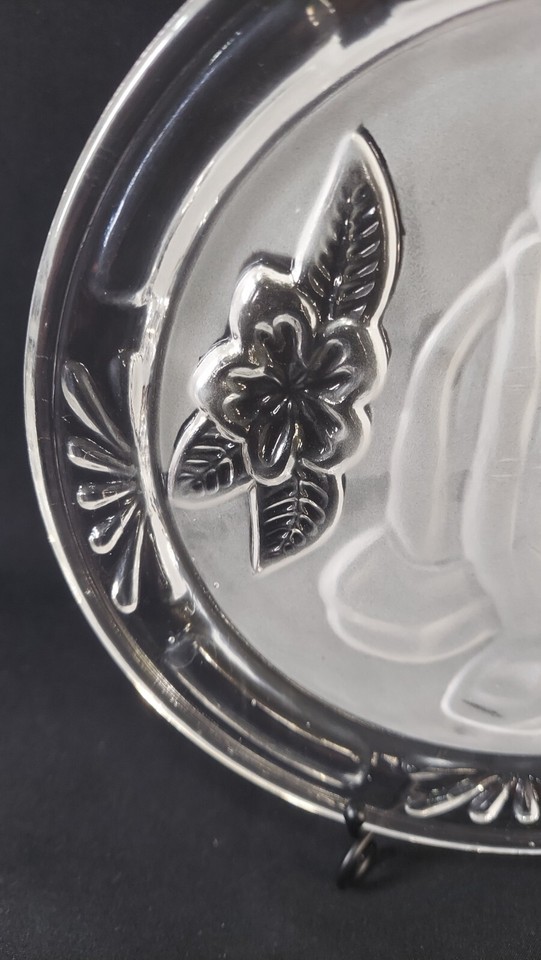 Frosted Lead Crystal PRAYING HANDS Serenity Glass Plate 1987 24% lead ...