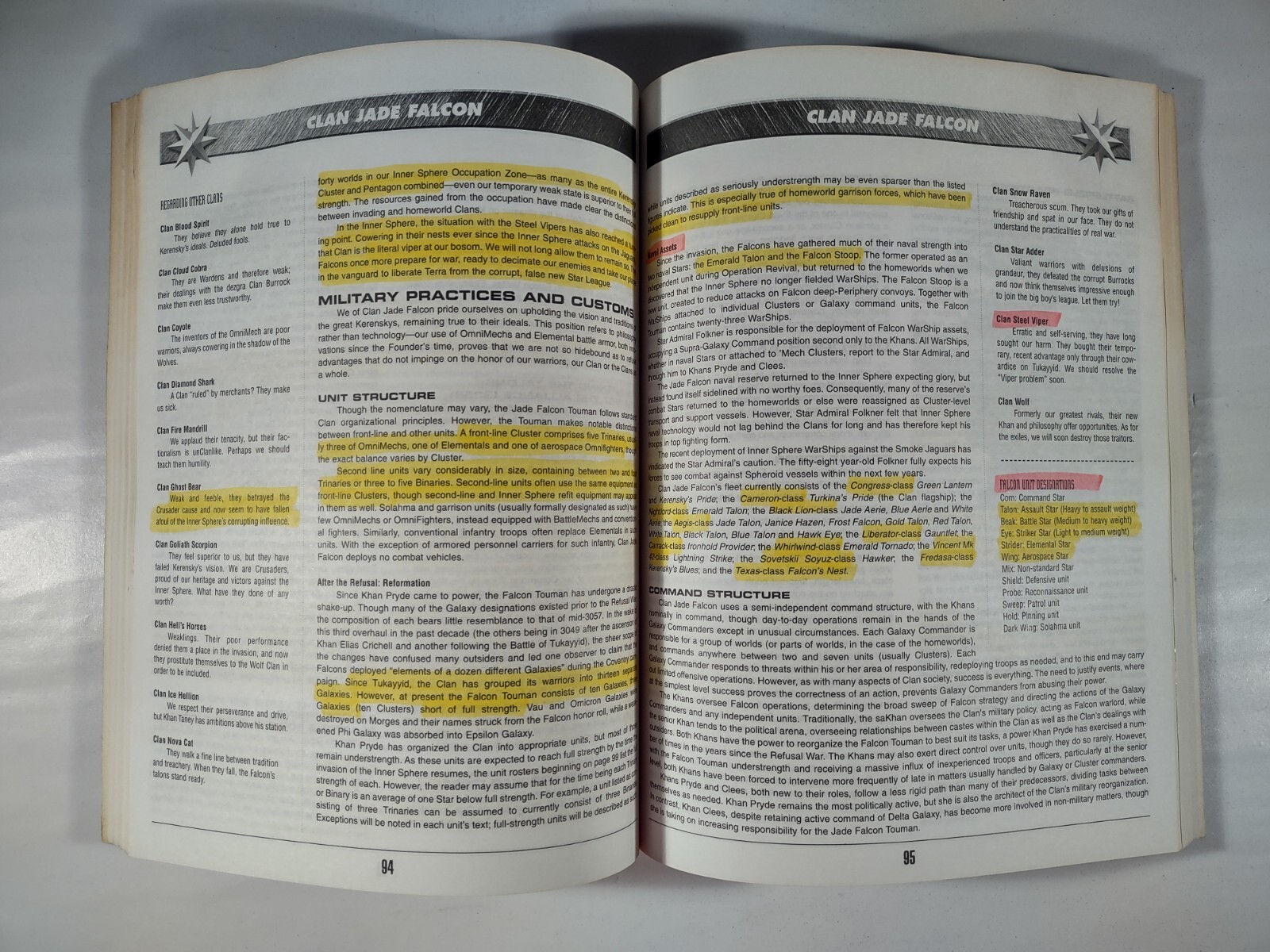 BattleTech: Field Manual - Crusader Clans - MechWarrior - TTRPG - FASA ...