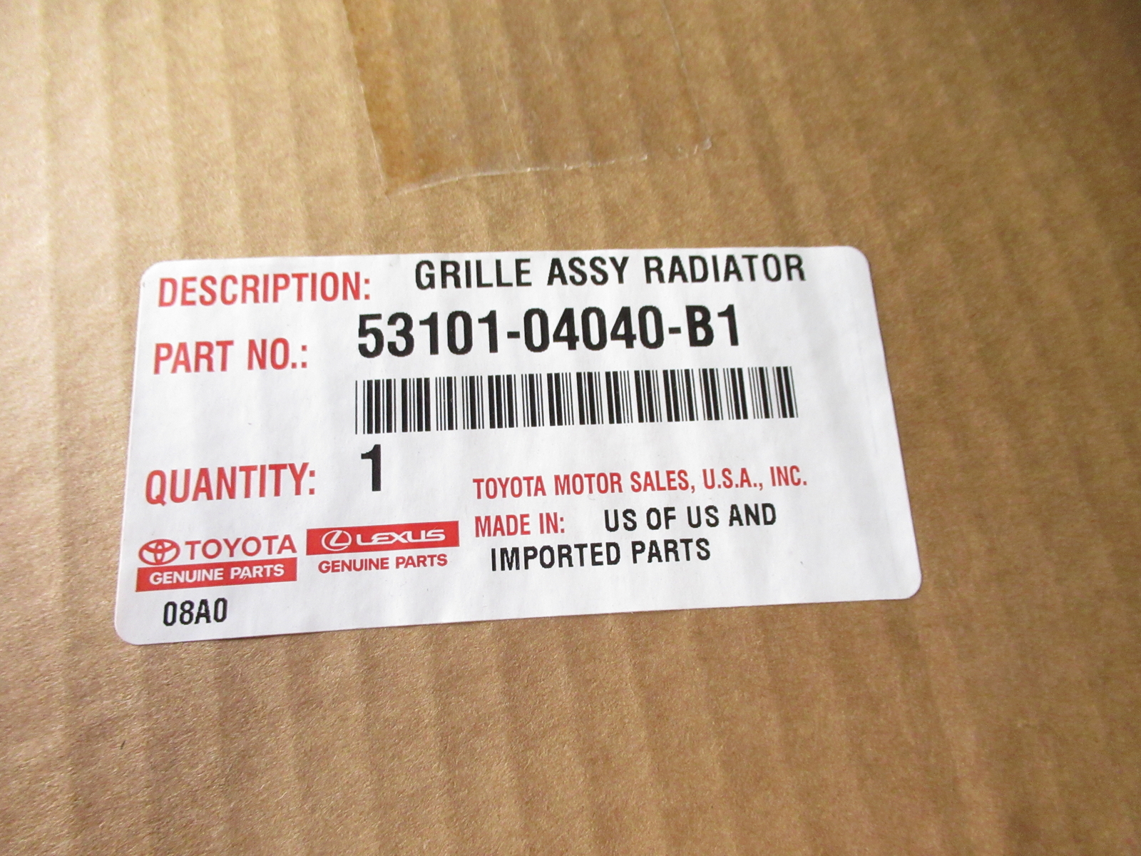 Genuine OEM Toyota 53101-04040-B1 Upper Grille Metallic Gray 2017-2021 ...