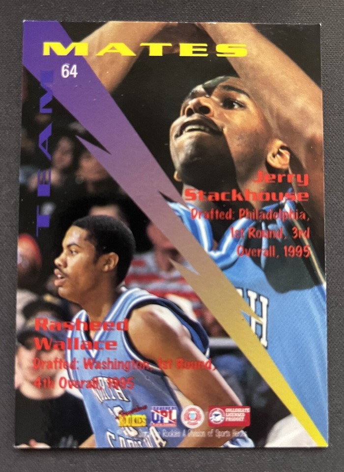 1996 Signature Rookies Teammates Rasheed Wallace & Jerry Stackhouse UNC ...