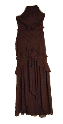 CISOS DESIGN Women's Brown Tiered Lined Sleeveless Bohemian Maxi Dress ...