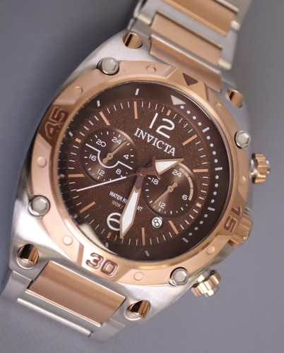 INVICTA Aviator Men 50mm Stainless Steel Silver Brown dial VD31 Quartz ...